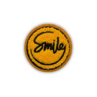 China Felt Fabric Smiley Face Patches Iron On Glitter Chenille Embroidery Patch for sale