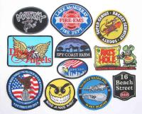 China Custom Embroidered Patches Heat Transfer Iron On Twill Badge 100pcs MOQ for sale
