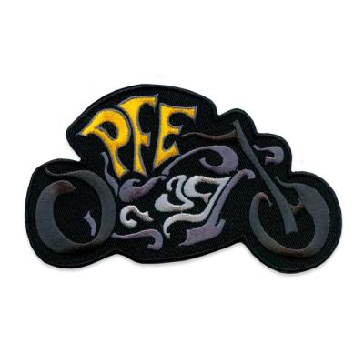 China Custom Motorcycle Embroidery Patches Iron On Sew On 100pcs MOQ Heat Press Decorative Patch for sale