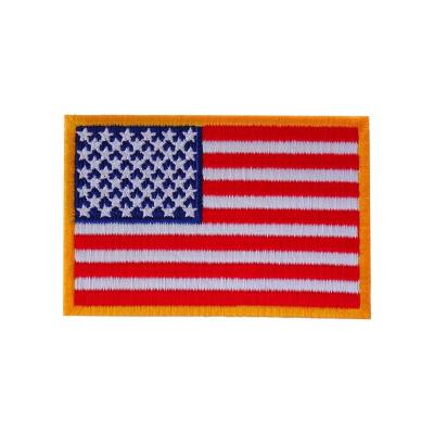 China Custom Embroidered USA National Flag Patch Iron On Sew On Velcro 100pcs MOQ for sale