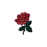 China Heat Press Rose Flower Embroidered Hat Patches With Iron On Backing for sale