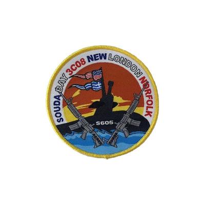 China Custom Iron On Woven Patches for Hats Clothing 100pcs MOQ Embroidered Badges for sale