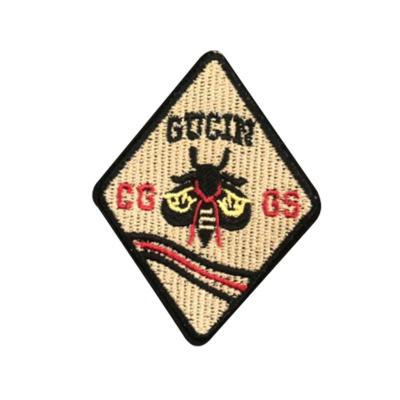 China Custom Embroidered Fabric Patches Twill Heat Press 100pcs MOQ Iron On for Hats Clothing Jeans for sale