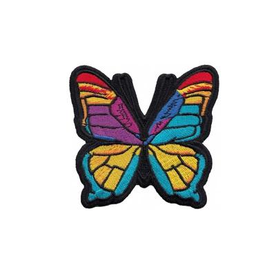 China Custom Butterfly Embroidered Patches Chenille Woven Iron On Sew On 100pcs MOQ Clothing Hat Bag for sale