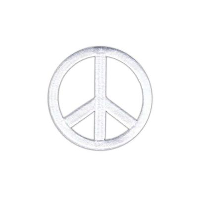 China Custom Embroidered Peace Sign Iron On Patches 3D Handmade DIY 100pcs MOQ for Garment Hat for sale