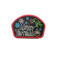 China Custom 2.5 Inch Snowflake Embroidered Hat Patches Self-Adhesive Iron On Backing for sale