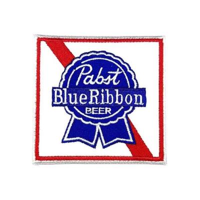 China Custom Embroidered Patches Iron On for Hats 50pcs MOQ Twill Background for sale