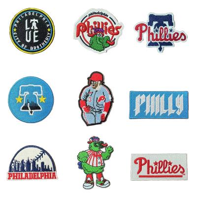 China Custom Embroidered Baseball Patches Heat Press for Hats 50pcs MOQ Iron On for sale