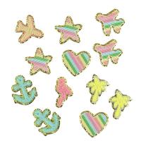 China Custom Laser Cut Glitter Iron On Patches Embroidered Badge OEM 9 Colors for sale