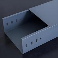 China 4 Slots Straight Slotted Cable Tray 50mm Height Straight Galvanised Steel Trunking for sale