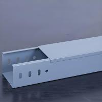 China 4 Slots Straight Slotted Cable Tray 50mm Height Straight Galvanised Steel Trunking for sale