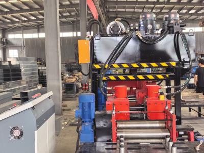 China Heavy-duty Automated Cable Tray Production Gear | Adjustable Raw Sheet Width 200–600 mm for sale