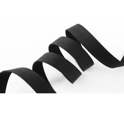 China Dansky  Factory Wholesale Black Color Different Sizes Webbing Tape Strap Plain Weave Polyester PP  Webbing for Bag Backpack for sale