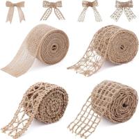 China Dansky Polyester Webbing 3.8cm 4cm 4.5cm Yellow Linen Cord Ribbon for DIY Christmas Crafts for sale