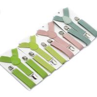 China DANSKY Adjustable Y-Back Suspenders 2.5cm Wide 65cm Long Polyester Strong Clips Synthetic Leather Straps for sale