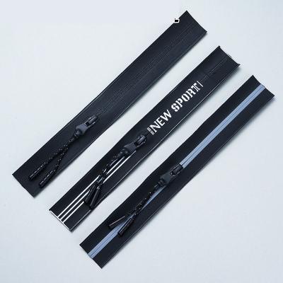 China DANSKY Nylon Waterproof Open-End Zipper 2.5cm with Reflective Tape for Garments Tents Fire Suits for sale