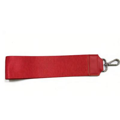 China DANSKY Custom Woven Polyester Webbing Keychain with Carabiner Hook 4.5x80cm Wrist Lanyard Outdoor Short Bag Keychains for sale
