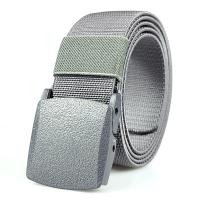 China DANSKY Custom Logo Nylon Webbing Belt 3.8x120cm with Heat Cut Tail Flip Buckle Elastic Stretchy for sale