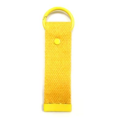 China DANSKY Colored Canvas Tag Clip Webbing Metal Keychain Keyring with Open Ring 3.2cm Width for sale
