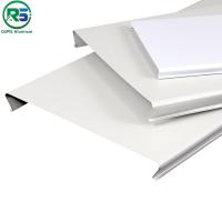 China C300 Suspended Aluminum Strip Ceiling Panel Beveled Edge White Powder Coating for sale