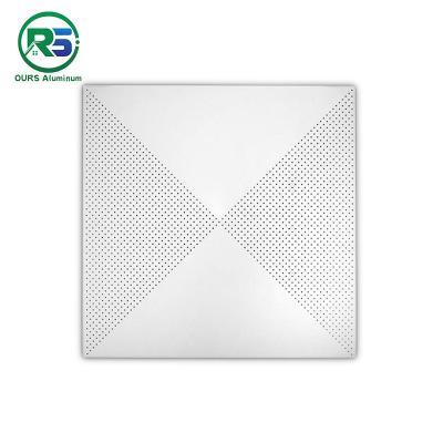 China Weather Resistant 0.8mm Decorative Perforated Clip In Metal Ceiling Tiles Aluminum for sale