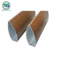 China Commercial Roof Linear Aluminium Strip False Ceiling Wood Grain With Bullet Shaped for sale