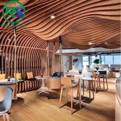 China Coating Linear Suspended Metal Ceiling Wooden Colour Aluminium Baffle Ceiling for sale