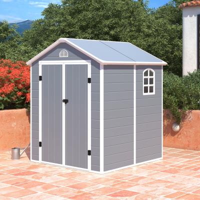 China Fixed Window Plastic Garden Shed Garden Building 6.5 Feet Small Plastic Garden Shed for sale
