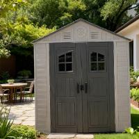 China Waterproof 6ft Plastic Garden Shed 6ft Weather Resistant HDPE 6.5ft Outdoor Storage for sale