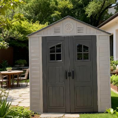 China Waterproof 6ft Plastic Garden Shed 6ft Weather Resistant HDPE 6.5ft Outdoor Storage for sale