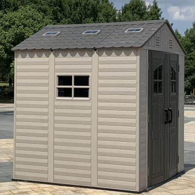 China Double Door Plastic Garden Shed 75 Lbs Lockable Handles 6ft By 4ft Plastic Shed for sale