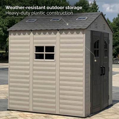 China 75 Pounds Construction Plastic Garden Shed Outdoor Storage Plastic Outbuilding 4 Ft for sale