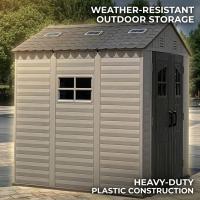 China 75 Pounds Construction Plastic Garden Shed Outdoor Storage Plastic Outbuilding 4 Ft for sale