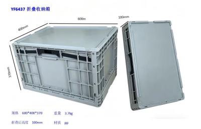 China 600x400x115mm Industrial Storage Crate Collapsible to 50mm with Industrial-Grade PP Construction for sale