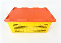 China Heavy Duty Plastic Storage Box Foldable Industrial Crate 600x400x115mm Stackable Durable Container for Warehouse Storage for sale