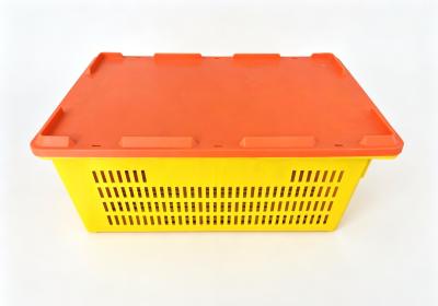 China Heavy Duty Plastic Storage Box Foldable Industrial Crate 600x400x115mm Stackable Durable Container for Warehouse Storage for sale