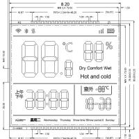 China LCD Modules with Black Text White Background HTN Segment Code Display for Air Conditioner Thermostat LCD for sale