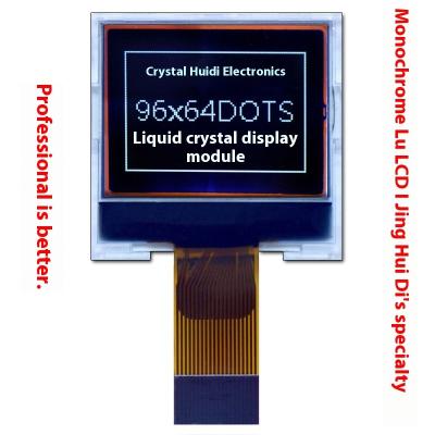 China 9664 TFT LCD Screen with 1-inch Display SPI Interface Black Background White Text JHD9664-G03BOW-BL for sale