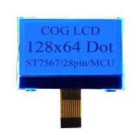 China Monochrome Display 128x64 FSTN Positive Transmissive Blue Backlight ST7567 SPI Interface 2.15 Inch COG Custom Graphic LCD 2.8V for sale