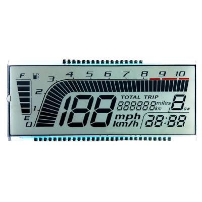 China Custom E-bike LCD Display Monochrome HTN 5V White LED Backlight 46 Pin Transmissive 7 Segment Screen 99.8x42mm 6 O'clock for sale