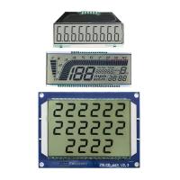 China Large Size Monochrome Screen 16 Digit Fuel Dispenser LCD Display Customized TN Segment LCD Transmissive Positive 6 O'clock White for sale