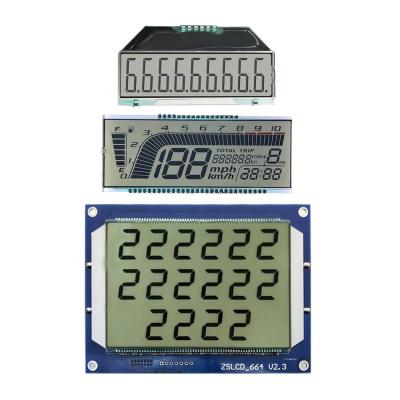 China Large Size Monochrome Screen 16 Digit Fuel Dispenser LCD Display Customized TN Segment LCD Transmissive Positive 6 O'clock White for sale
