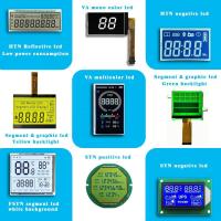 China Large Size Monochrome Screen 16 Digit Fuel Dispenser LCD Display Customized TN Segment LCD Transmissive Positive 6 O'clock White for sale
