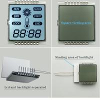 China Customized STN Blue Negative Transmissive LCD 8-Digit 7-Segment LCD Panel White Backlight 12 O'clock Viewing Direction 20-Pin for sale