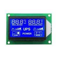 China Monochrome LCD Screen HTN Blue White Backlight Customized 7 Segment Display Module 73.2x50mm 12 O'clock 3.3V COB+Zebra for UPS for sale