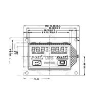 China Monochrome LCD Screen HTN Blue White Backlight Customized 7 Segment Display Module 73.2x50mm 12 O'clock 3.3V COB+Zebra for UPS for sale