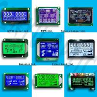China Monochrome LCD Screen HTN Blue White Backlight Customized 7 Segment Display Module 73.2x50mm 12 O'clock 3.3V COB+Zebra for UPS for sale