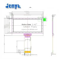 China 2.42 Inch 128x64 Pixel 24pin SSD1309 Driver Parallel SPI I2C Interface White COG PMOLED Display for sale