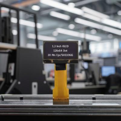 China Small 128x64 PMOLED Display 30 Pin Connector Fpc SH1106 OLED Panel Blue Screen 1.3 Inch 160 Viewing Angle for sale