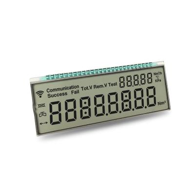 China Custom HTN LCD Energy Meter Display Positive Reflective Screen 8 Digit 7 Segment Monochrome 65mmx25mm White Backlight 26pin for sale